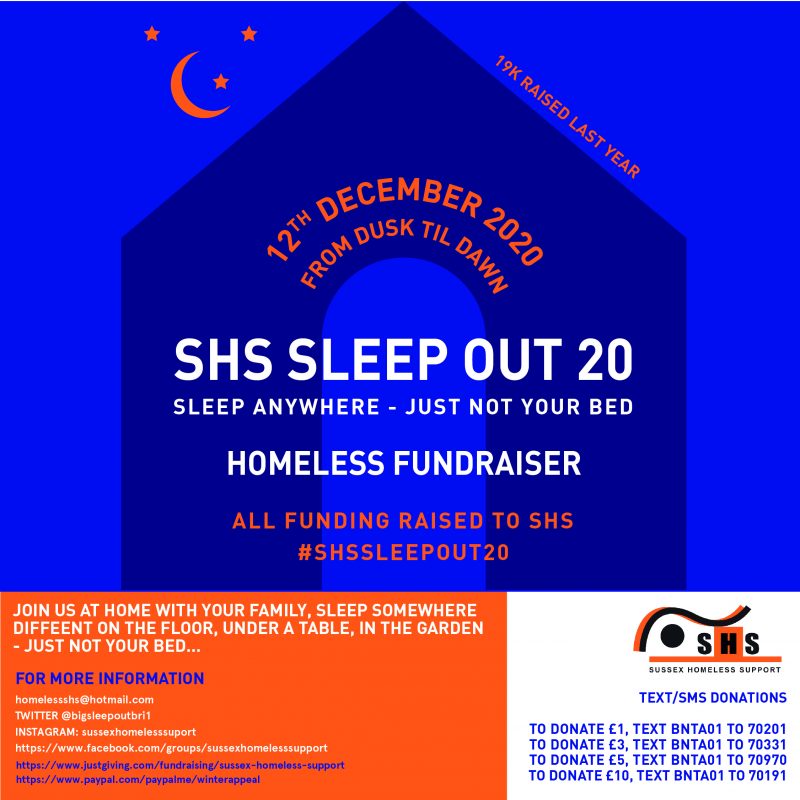 Sleep Out Fundraiser 12th Dec 20 | Sussex Homeless Support